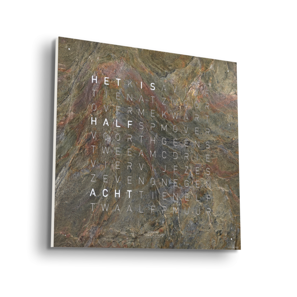 QlockTwo Classic 45x45 cm Creator's Edition Glintscape - Stockx juwelier